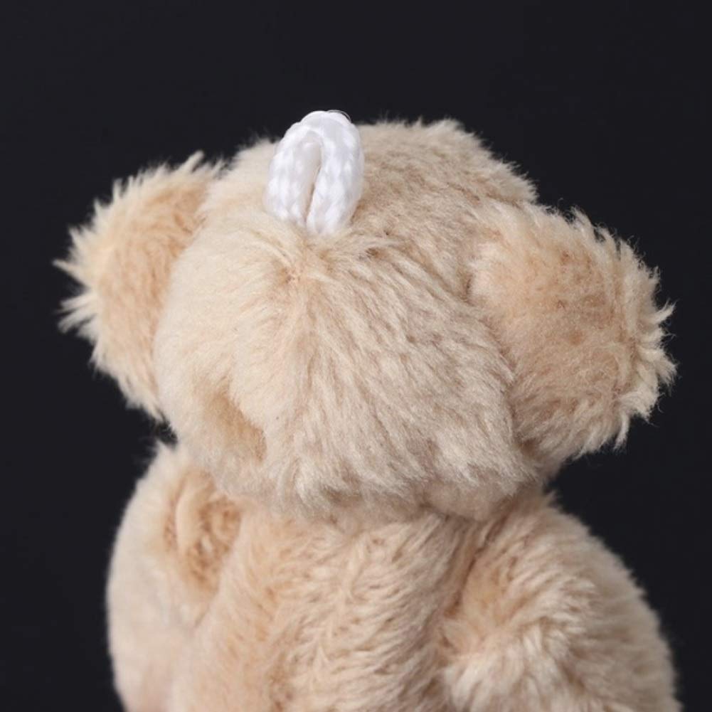 CheeseandU 12Pcs 6CM Plush Small Joint Teddy Bear Bulk Stuffed Animal Toys Wedding Gift Box Doll Toy for Birthday Cake Wedding Decorations Party Favors Supplies Bag DIY Accessory,White&Beige&Brown