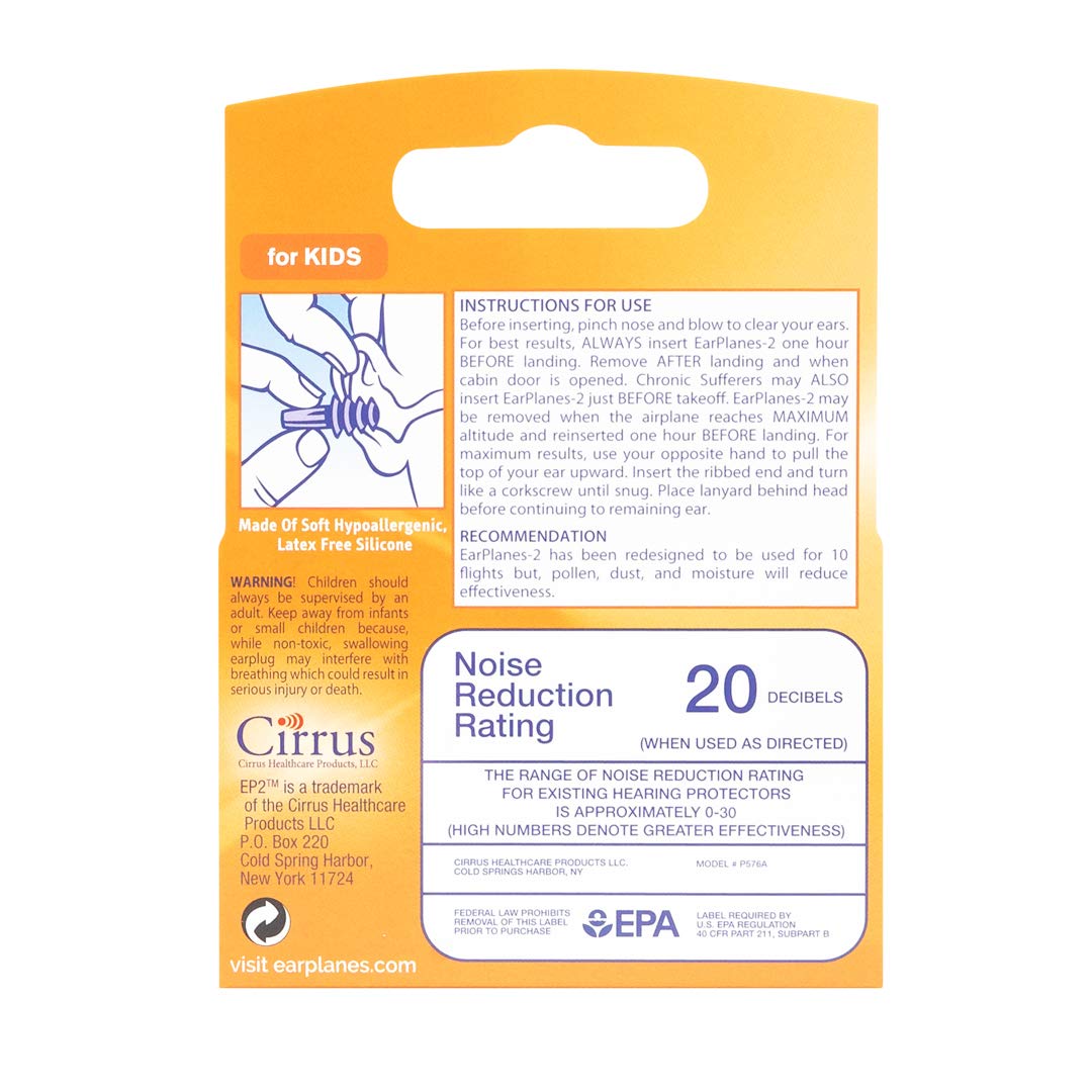 eP2 for Kids by Cirrus Healthcare 1 EarPlanes Reusable Pair (1 Reusable Pair)