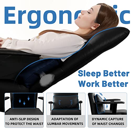FIBO Gravity-Sensing Executive Home Ergonomic Office Chair Reclining Office Chair with Foot Rest & Headrest, High-Back PU Leather Computer Desk Chairs with Back & Lumbar Support Task Chair, (Black)