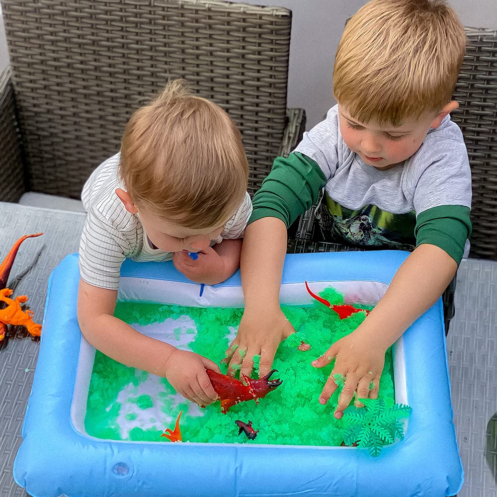 Zimpli Kids Gelli Adventures Dino Pack, 5 Use, 8 x Dinosaur Figures, Inflatable Tray, Imaginative Prehistoric Dinosaur Playset, Educational Science Kit for Boys and Girls, Children's Role Play Toy