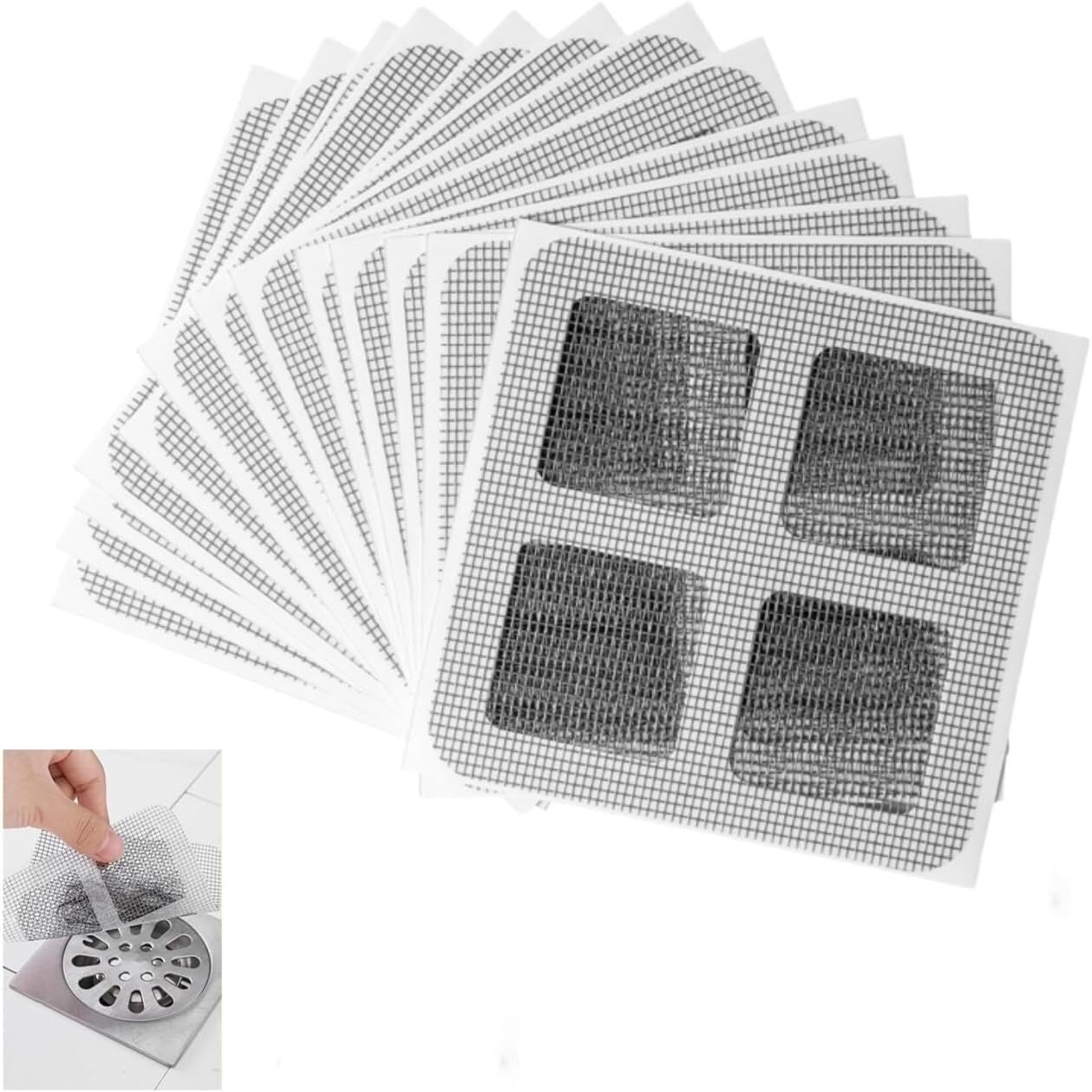 BUMEEK Disposable Hair Drain Stickers, 4Inches Floor Drain Sticker,2024 Floor Drain Sticker Disposable Floor Drain Filter Stickers, for Bathroom, Laundry, Bathtub, Kitchen, Sink(30)