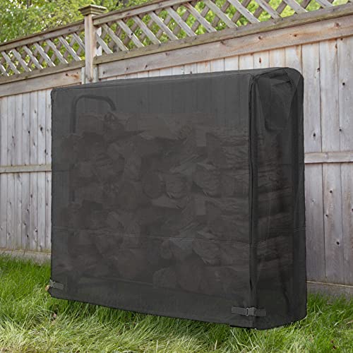 Firewood Cover,Log Rack Cover,Heavy Duty Waterproof [4 Feet] Firewood Rack Snow Protector with Durable Fabric Fits for 4 Seasons, L48xW24xH42 Inches