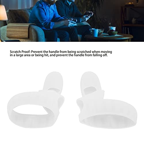 ciciglow VR Silicone Handle Protective Cover, Full Protection Touch Controller Grip Cover Transparent Handle Grips Protector for Quest 2(Transparent White)
