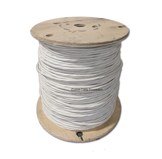 Custom Cable Connection 22 AWG 4 Conductor Stranded Shielded Plenum Cable White CL3P Jacket for Security/Alarm/Access Control/Sound - 500 FootPull Box
