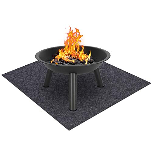 Fire Pit Mat—Stove fire mat，Retardant | Heat Resistant，Ember Mat and Grill mat，Absorbent Material， Protect Your Deck, Terrace, Lawn or Campground from Embers，Waterproof Backing，Washable (36"×36")