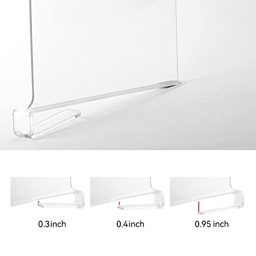 gbayle 6 PCS Acrylic Clear Closet Shelf Divider,Closet Organization for Wooden Shelving Suitable for Vertical Shelves Or Bedroom, Kitchen,Books,Towels and Hats, Purses Separators and Office…
