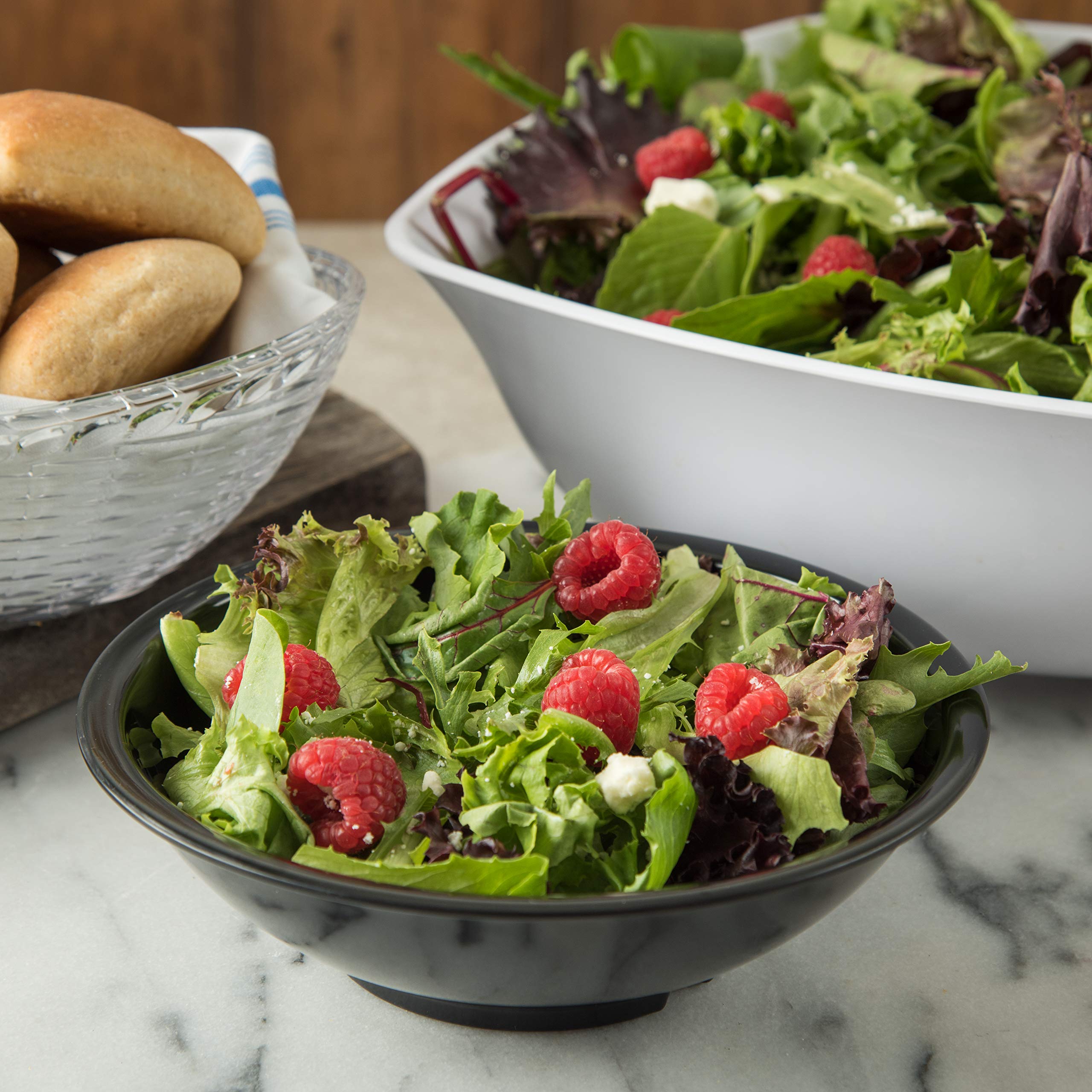 Carlisle FoodService Products 800B03 Melamine Salad Bowl, 27 oz, Black