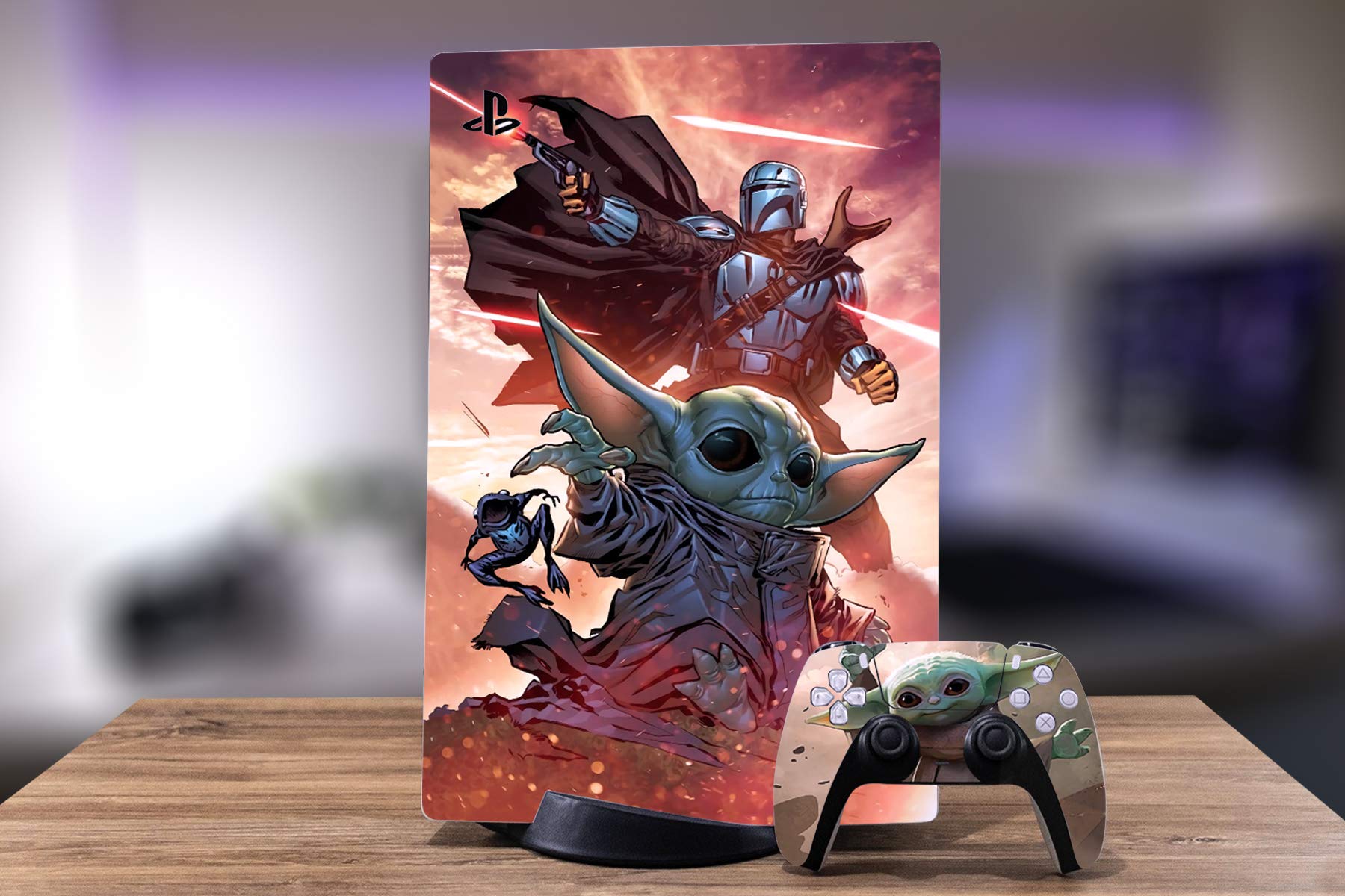 PEYANZ Skin Compatible with P.S.5 Console(Digital Edition) and Controllers Vinyl Sticker, Durable, Scratch Resistant, Bubble-Free