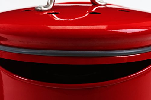 Premier Housewares 510018 Compost Bin with Handle, Red, Metal, H20 x W15 x D15cm