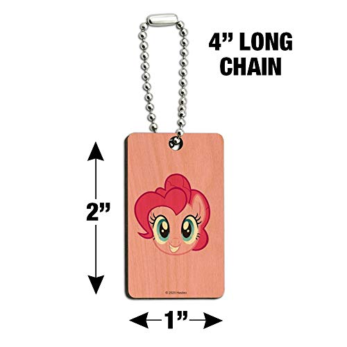 GRAPHICS & MORE My Little Pony Pinkie Pie Face Wood Wooden Rectangle Keychain Key Ring