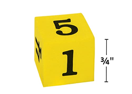 Teacher Created Resources Foam Numbered Dice 1-6, Pack of 20 , Yellow