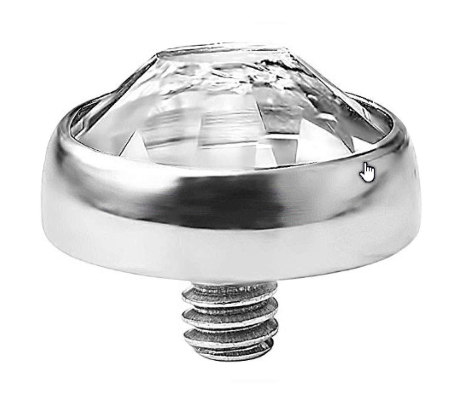 Body Accentz Dermal 316L Internally Threaded Surgical Steel Gem Setting Flat Bottom Dome for Inte...