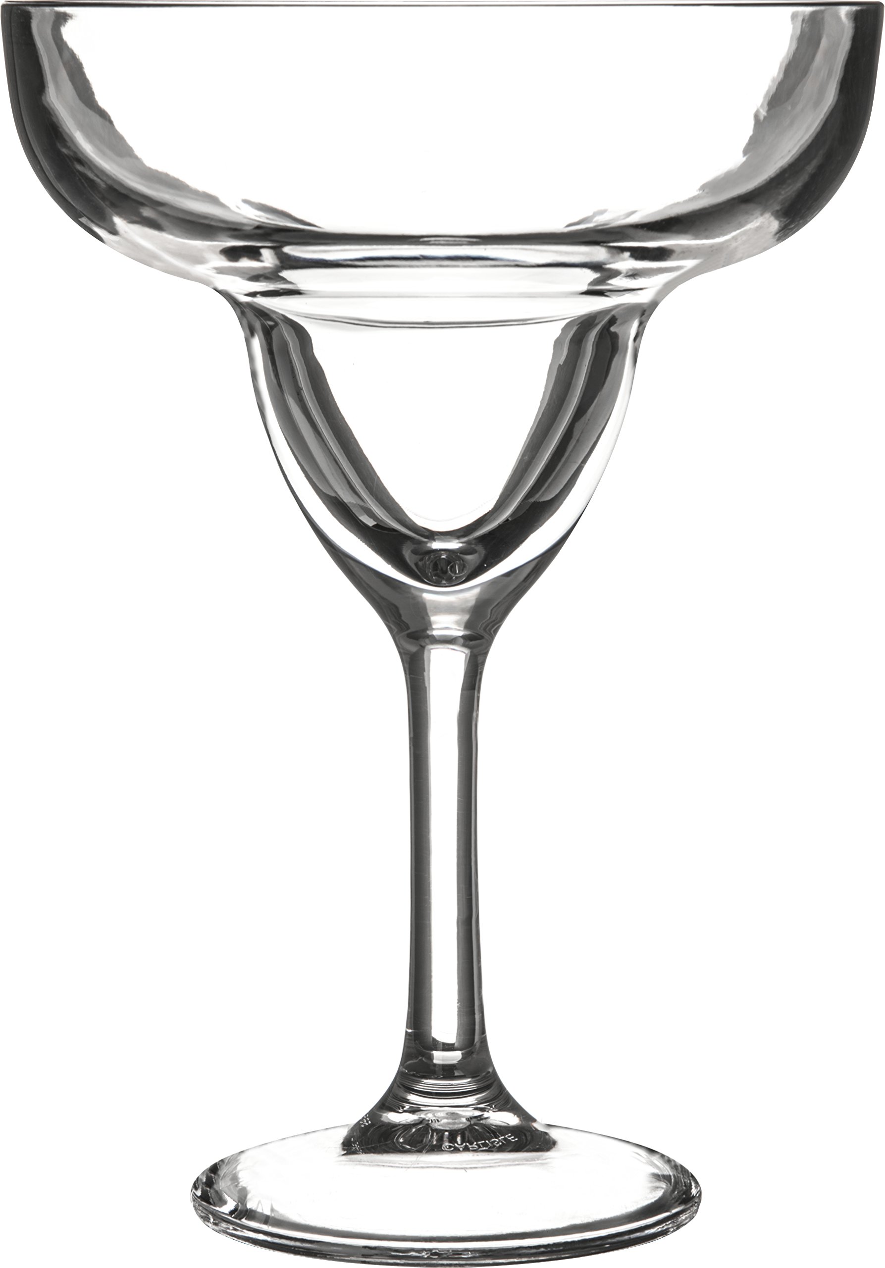 Carlisle FoodService Products Alibi Margarita Glass for Restaurants, Catering, Kitchens, Plastic, 16 Ounces, Clear, (Pack of 24)