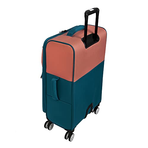 it luggage Duo-Tone 31" Softside Checked 8 Wheel Spinner, Peach/Sea Teal