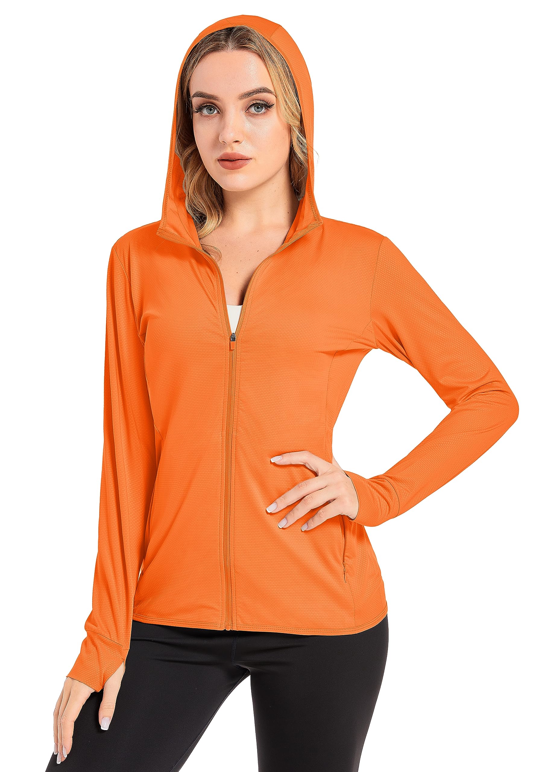 CRYSULLY Women's Long Sleeve Golf Shirts Full Zip Female Shirts Running Hiking Outdoor Tops,Black,XL