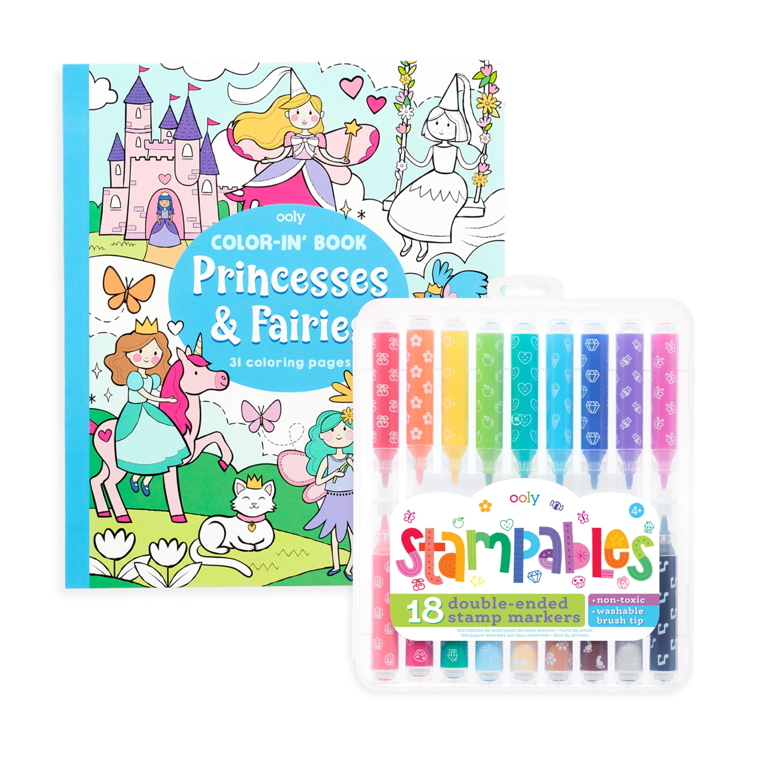 Ooly, Princesses and Fairies, Stampables Coloring Pack, Frameable Size