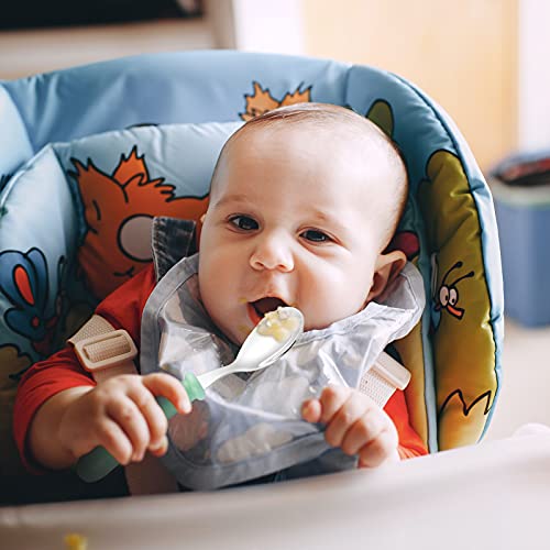 Kirecoo 4 Pieces Toddler Utensils Stainless Steel Baby Forks and Spoons Silverware Set Kids Silverware Children's Flatware Kids Cutlery Set with Travel Carrying Cases for Lunch Box (Blue&Green)
