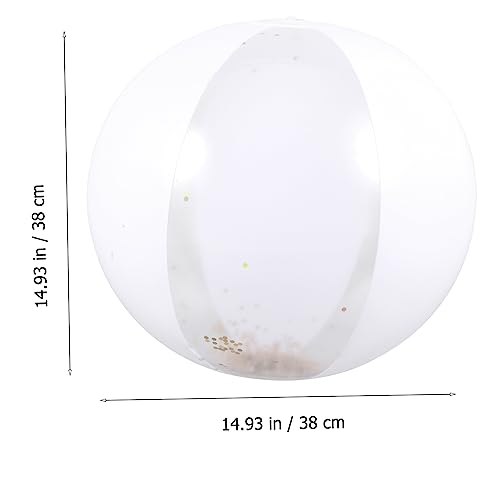 Kisangel 3pcs Glitter Beach Ball Summer Pool for Kids Mini Inflatable Pool Mini Pool for Kids Inflatable Glitter Beach Ball Pool Party Float Inflatable Toy Ball PVC Water Toy for Kids Flash