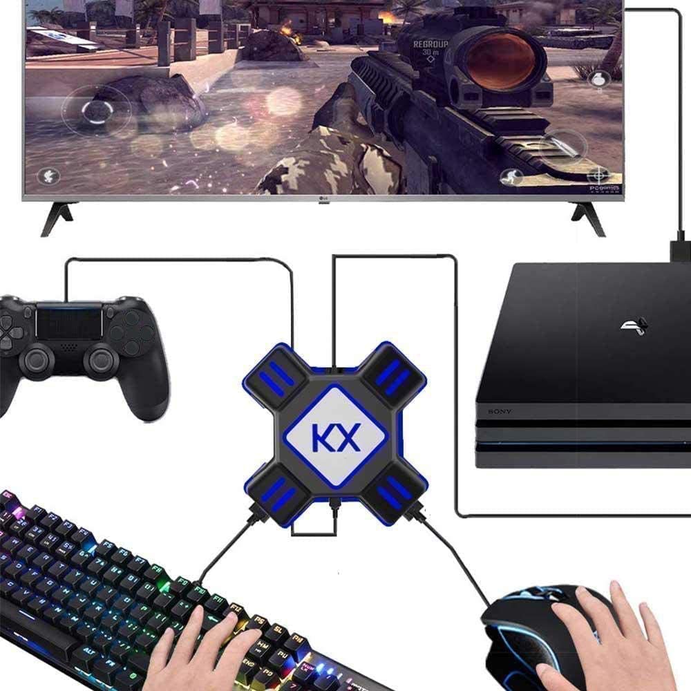 JZW-Shop Keyboard Mouse Converter for PS4/N-Switch/PS3/Xbox One, USB Mouse Keyboard Adapter Converter