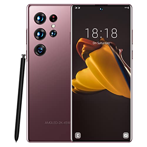 ExAchat G22+ Ultra 5G Smartphone - Unlocked Cell Phone - Sleek Design with Built-in Computer, Qualcomm 888 Chip, 7.3-inch HD+ Screen, Face Recognition, and Powerful Cameras (Rose Gold)