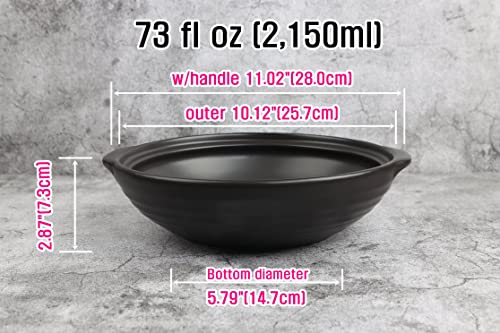 GREATUS Korean Dojagi J Pot/Korean Stone Pot with lid, Stone Bowl for Kimchi Budae Sundubu Stew(Large)