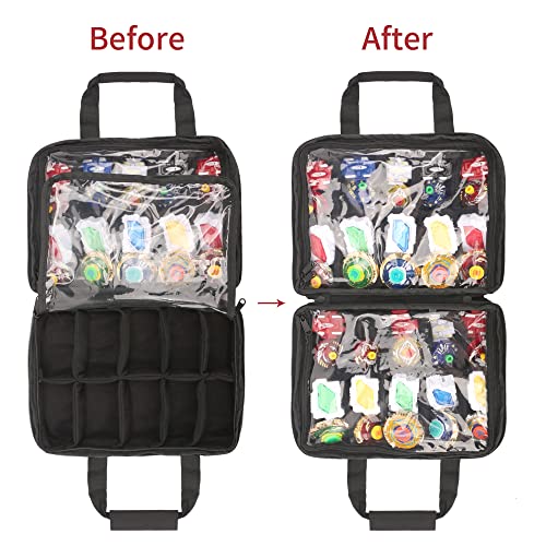 KISLANE 40 Battle Spinners Carrying Case Compatible with Beyblade, 20 Slots For Beyblade Case, Kids Battle Spinner Storage Accessories for Beyblade, Bag Only