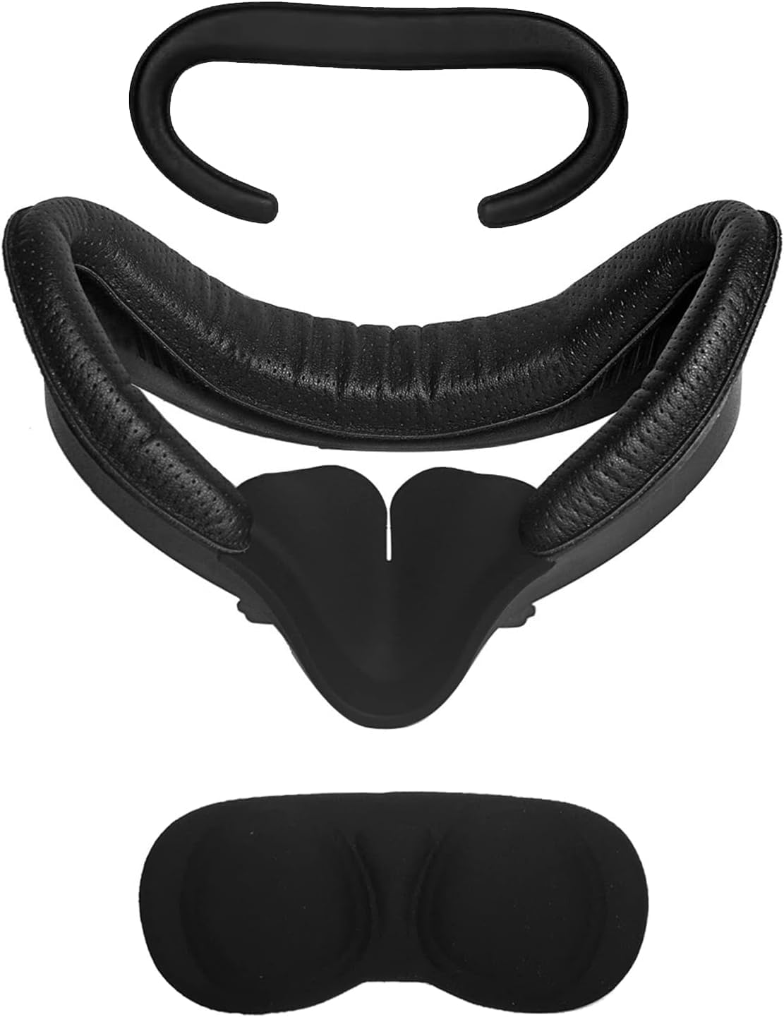 Upgrade Facial Interface Bracket & 2Pcs PU Leather Foam Face Cover Pad & Lens Cover Silicone Small & Large Anti-Leakage Nose Pad for Oculus Quest 2 Accessories Set 6 in 1