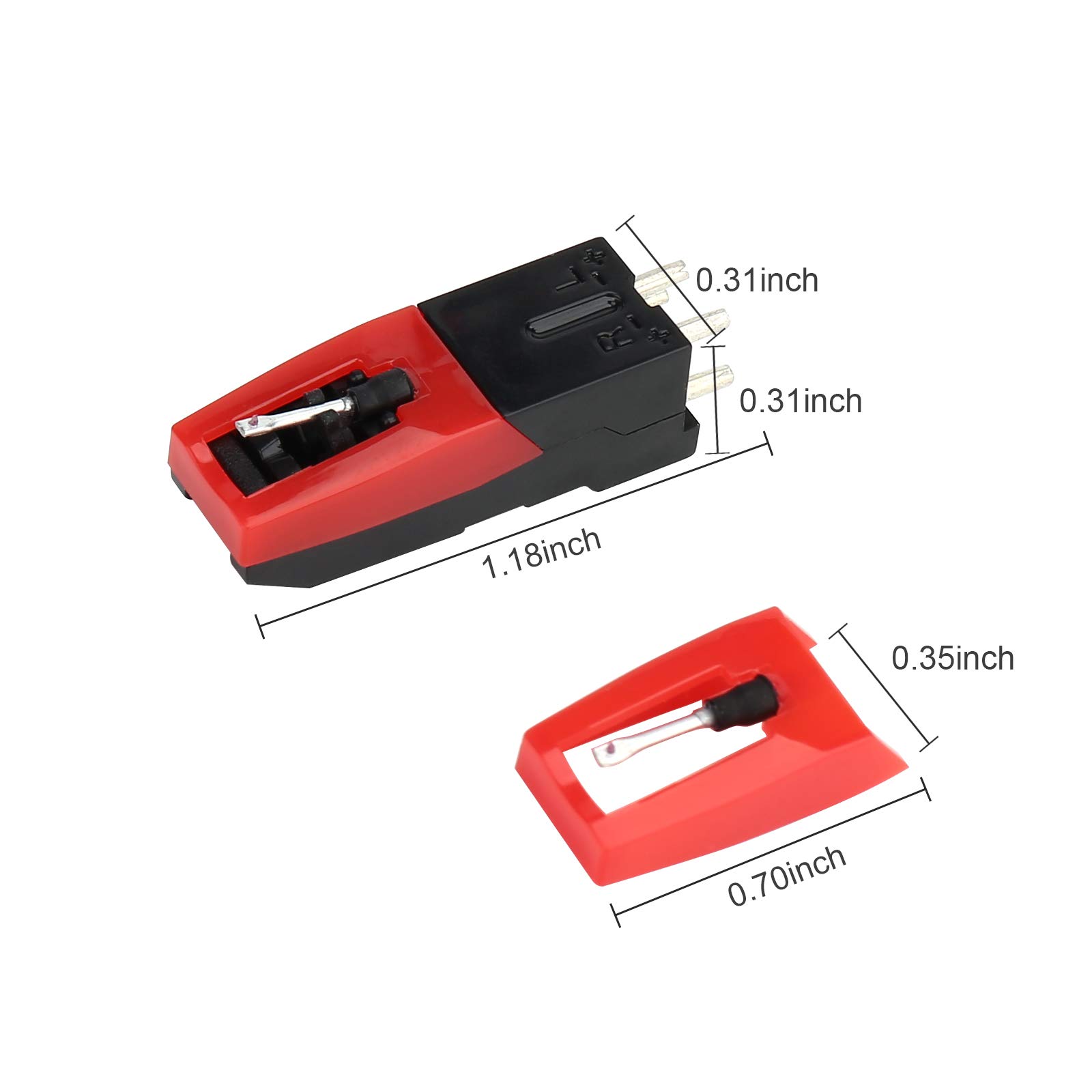 Cartridge Replacement, with 1PCS Record Player Cartridge 4PCS Phonograph Turntable Needle, for Vinyl Record Player, LP Record Player, Phonograph
