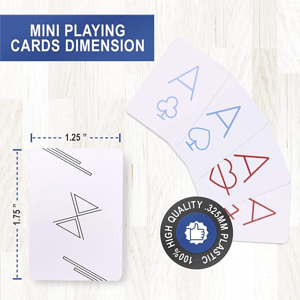 tny 2 - Ultra Mini Waterproof Playing Cards with Custom Plastic Case, Full Card Deck of Cards with Minimalistic Modern Design, Truly Mini Playing Cards for Cardistry, Board Games, Throwing, Casinos