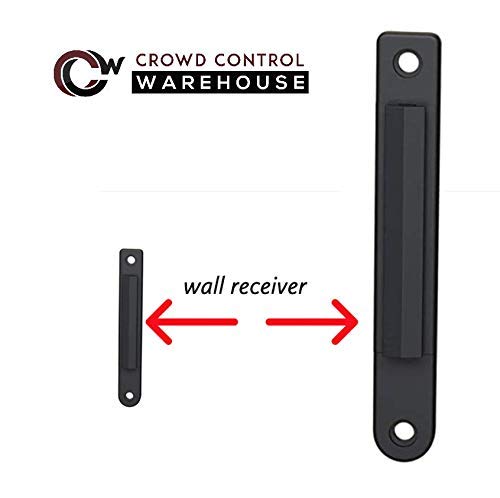 Crowd Control Warehouse - CCW Series WMB-125 Fixed Wall Mount Retractable Belt Barrier - 11 Foot, Yellow"Caution: DO NOT Enter" Belt with Black Steel Case