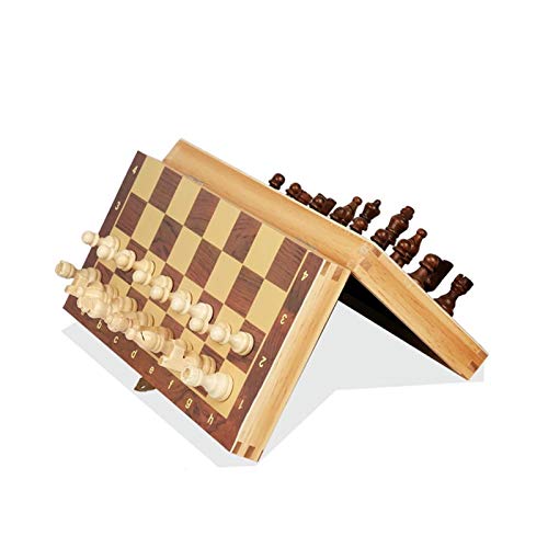 Chess Set Folding Magnetic Large Board with 34 Chess Pieces Interior Board Game Set Pieces