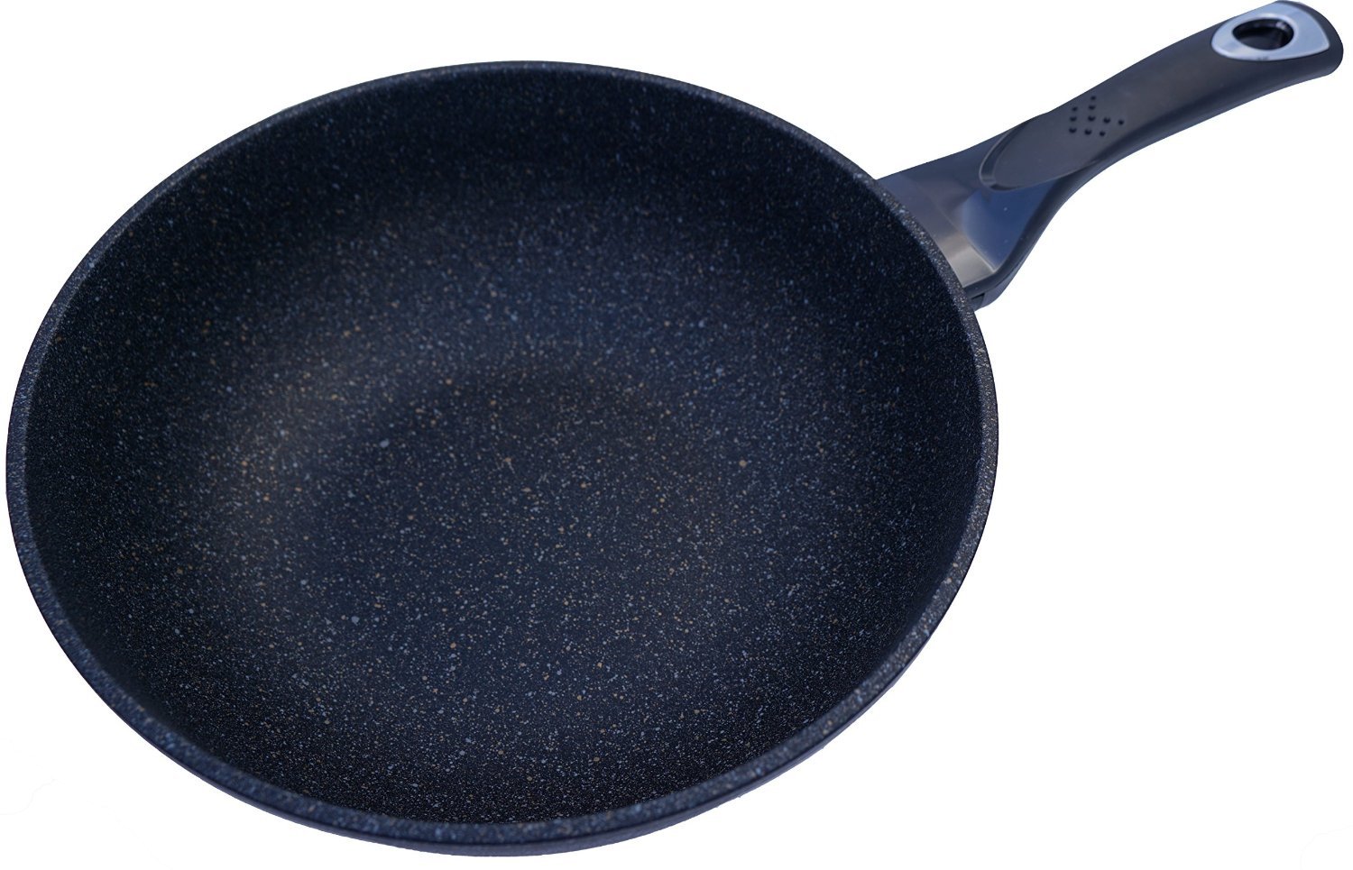 HOME N KITCHENWARE 9-Layered Premium Marble Pan- Ceramic Marble Wok - Easy to Clean Nonstick Frying Pan - Korean Marble Coating, Induction Ready, Cast Aluminum Woks & Stir-Fry Pans - 8.5 inch
