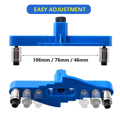 Dowel Jig with Center Scriber 71 Pcs Handheld Dowel Jig Kit Adjustable Punch Locator with Wood Dowels Pins Drill Bits