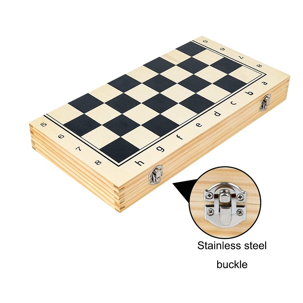 Chess Set Wooden Magnetic Set with Portable Folding Chessboard for Study Family Party Game
