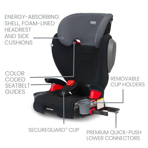 Britax Highpoint 2-Stage Belt-Positioning Booster Car Seat, Teal - Highback and Backless Seat