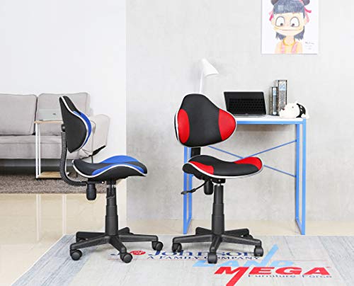 Home Office Low Back Computer Executive Chair by JJS, Ergonomic Mesh Chair with Extra Large Base and Pads, Black/Blue