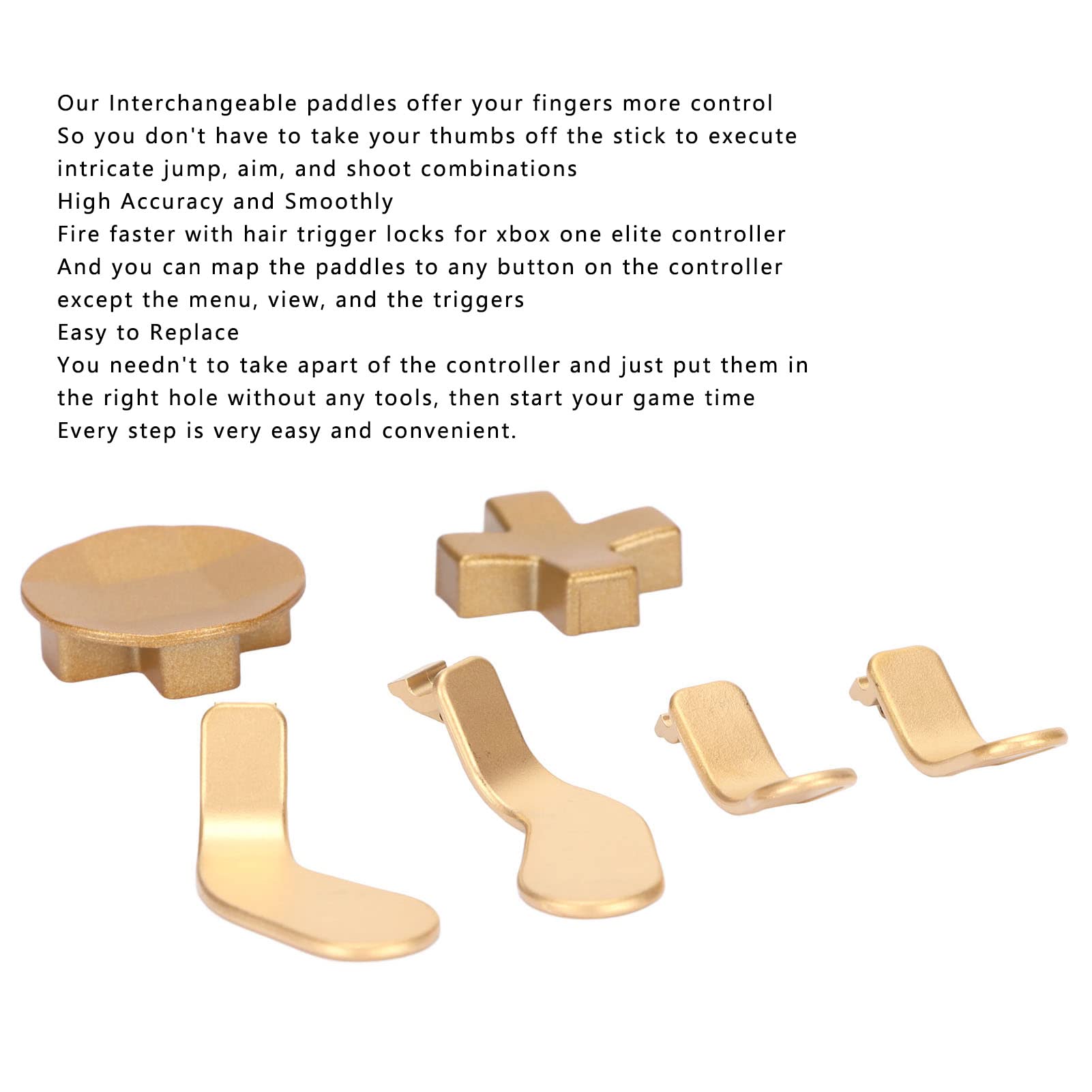 DAUERHAFT Trigger Paddle D Pads, Yellow Trigger Paddles and D Pads for Xbox One Elite Series 2