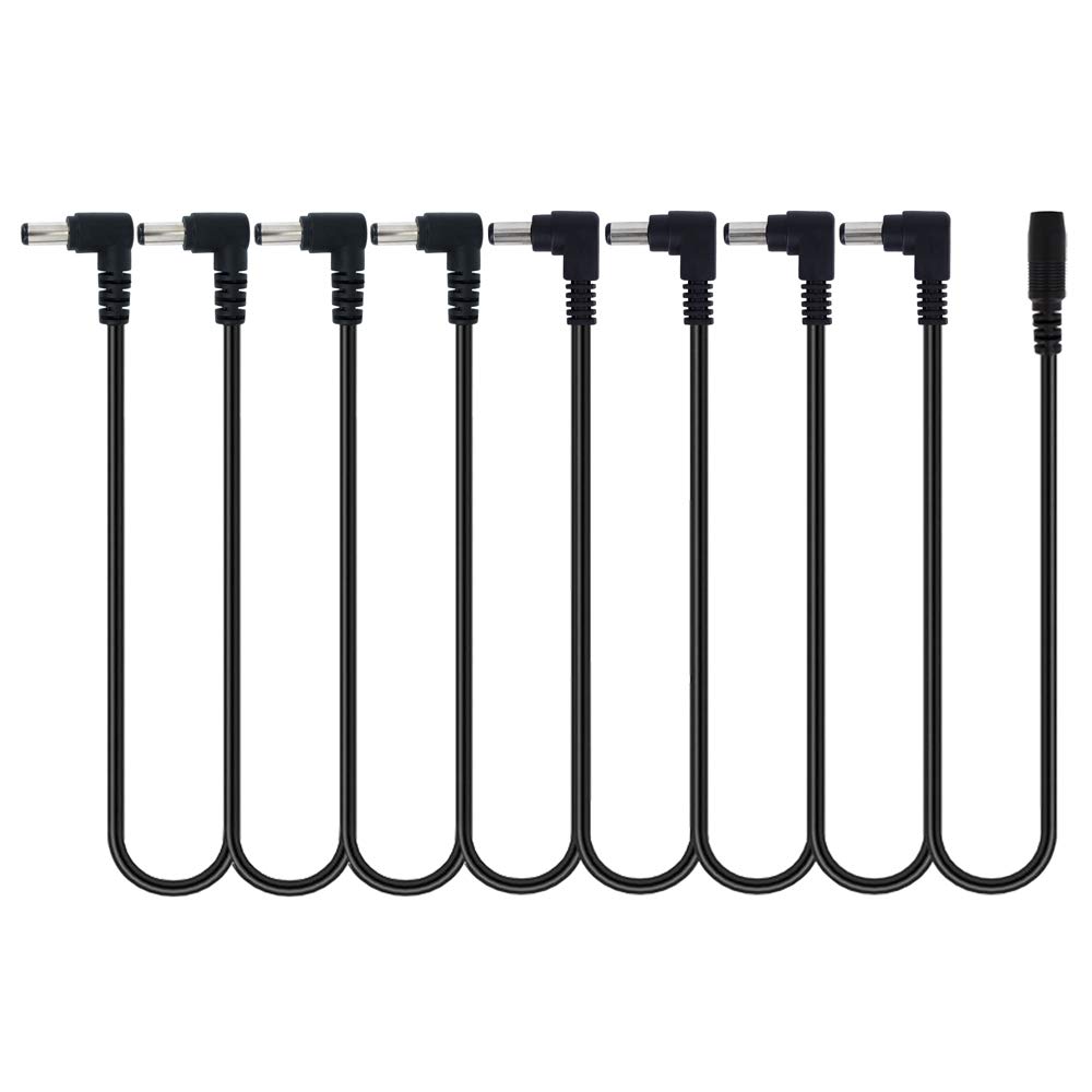 pigtone 1 to 8 Way Daisy Chain Cable Guitar Effect Pedal Power Supply Splitter Cable Adapter Power Cable Black