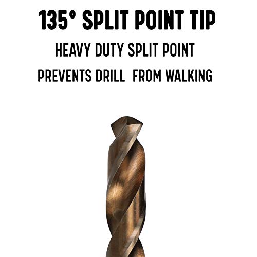 Drill America - D/ASTCO1/8P12 1/8" Cobalt Heavy Duty Split Point Stub Drill Bit (Pack of 12), D/ASTCO Series