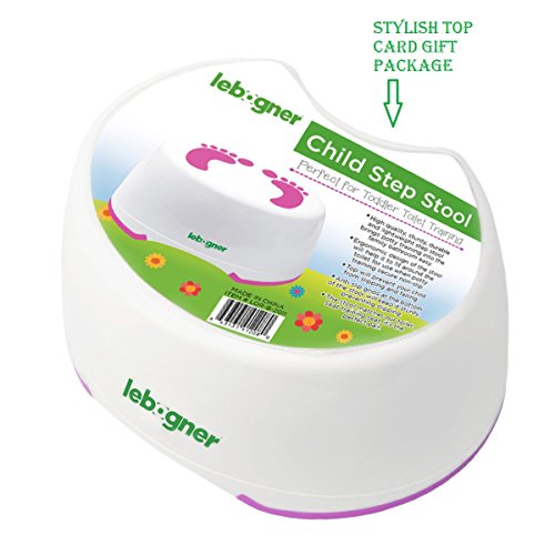 Child Step Stool by Lebogner - Comfortable Anti-Slip Foot Stool Perfect for Toddler Toilet Training Or Kids Bathroom for Brushing Teeth Or Washing Hands, Purple Stepping Stool for Boys and Girls