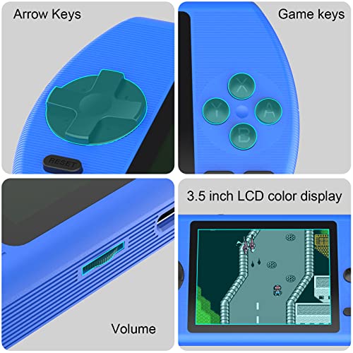 JAMSWALL Retro Handheld Game Console, Portable Retro Video Game Console with 400 Classical FC Games 2.8-Inch Screen 800mAh Rechargeable Battery Support for Connecting TV and Two Players(Blue)