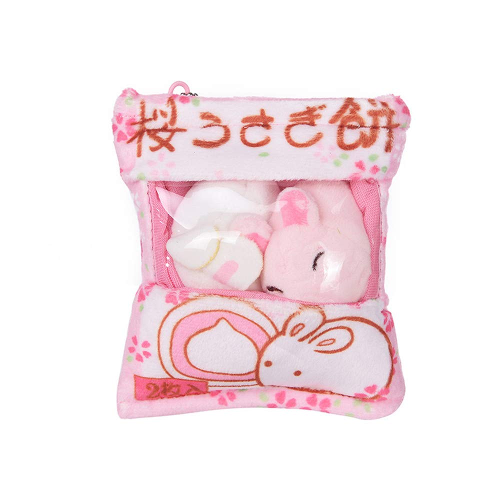 Soft Stuffed Lovely Simulation Snack Plush Toys Baby Mini Cartoon Rabbit Puppy Bag Toy Dog Pudding Throw Pillow 2 Pack , Small