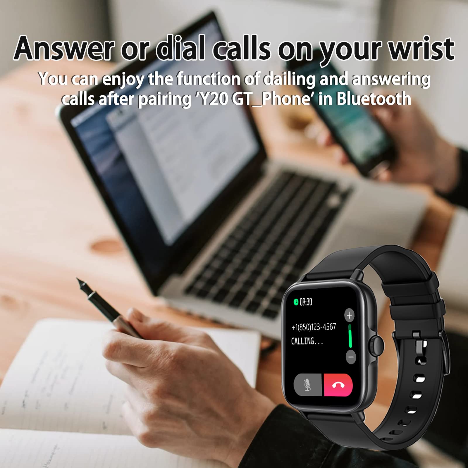 DXPICR [2 Watches] Smart Watch(Call Receive/Dial), Full Touch Screen SmartWatch for Android and iOS Phones Compatible Fitness Tracker with Heart Rate,Sleep,Blood Oxygen,Step Counter