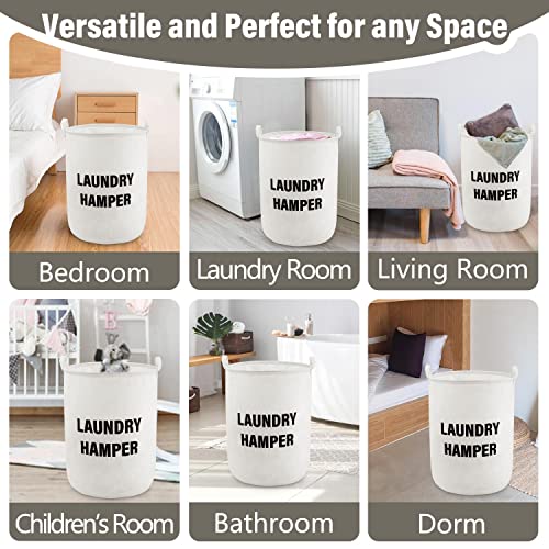 Laundry Basket 2 Pack Waterproof Collapsible Laundry Baskets Freestanding Canvas Fabric Dirty Clothes Hamper Home Bedroom College Dorms (Black Letter) 63L