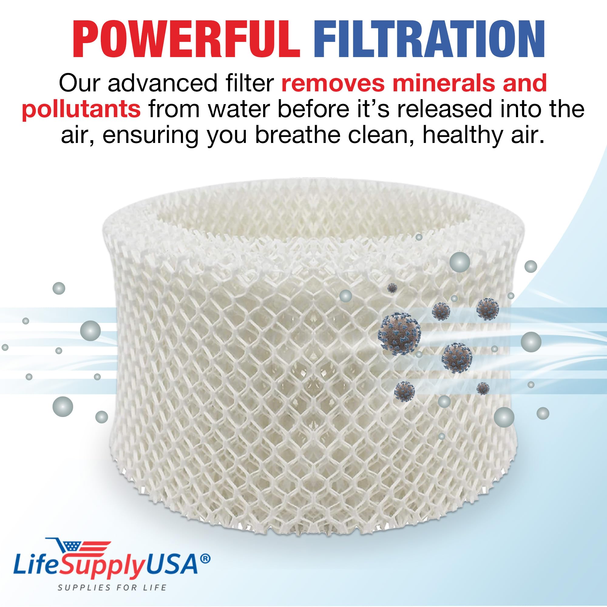 LifeSupplyUSA Humidifier Filter Replacement Wick Filter A Compatible with Honeywell HAC-504 HAC-504AW HAC504V1 HCM-1000 HCM-2000 HCM-300 Series