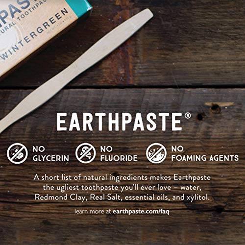 Product Name: REDMOND - Earthpaste All Natural Non-Fluoride Vegan Organic Non GMO Real Ingredients Toothpaste, Wintergreen, 4 Ounce Tube (6 Pack)