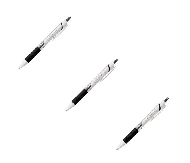 Uni-ball Jetstream Extra Fine Point Retractable Roller Ball Pens,-rubber Grip Type -0.5mm-black Ink-value Set of 3