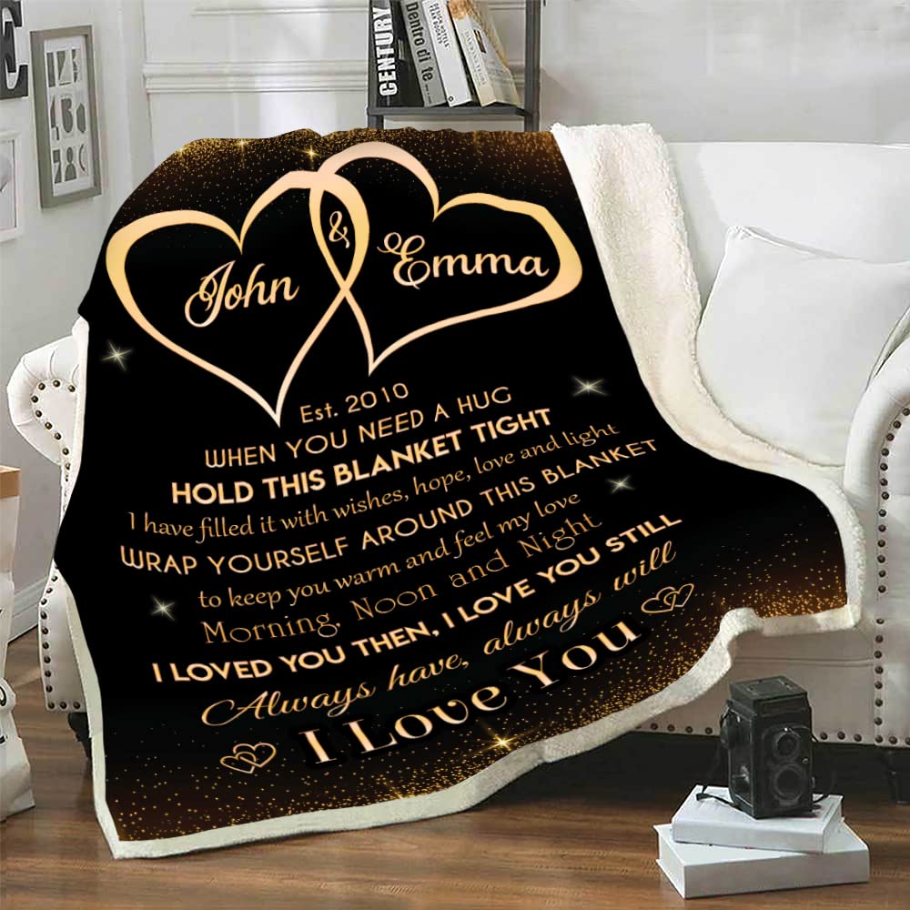 Decoronic Customized Name Blanket for Couples, Never Forget How Special You are to Me, Gift for Birthday, for Him/Her Fleece or Sherpa Blanket (Design 4, Throw- 50"x60" (Inches))