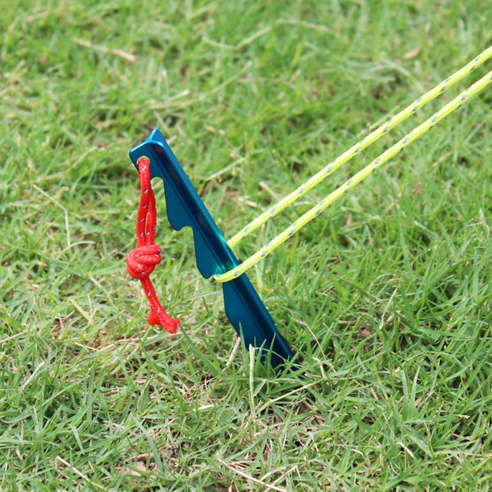 Create idea 20Pcs Ground Outdoor Hiking Camping Tent Peg Portable Stakes Tent Nail Titanium Alloy Blue