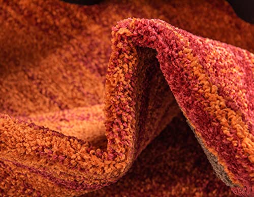 Unique Loom Autumn Collection Modern Contemporary Casual Abstract Area Rug, Rectangular 5' 0 x 8' 0, Terracotta/Burgundy Border